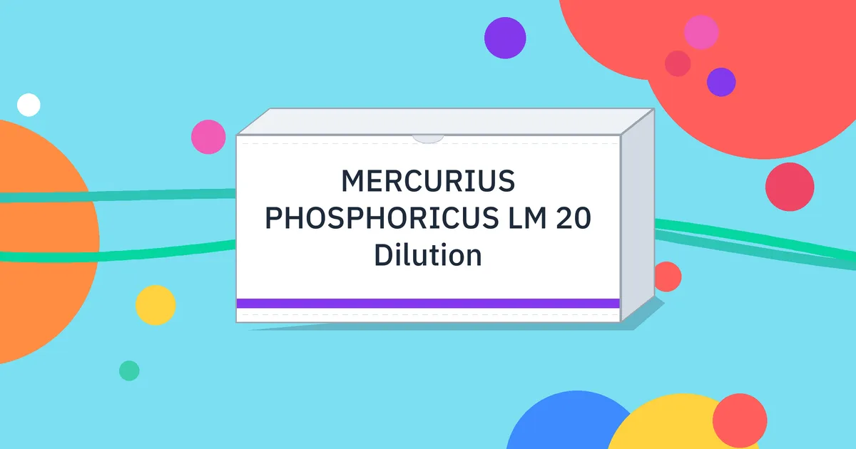 Symbolbild: Packung mit der Aufschrift MERCURIUS PHOSPHORICUS LM 20 Dilution (PZN 12952800) – Verfügbarkeit und Bezug in Apotheken in Frankfurt am Main