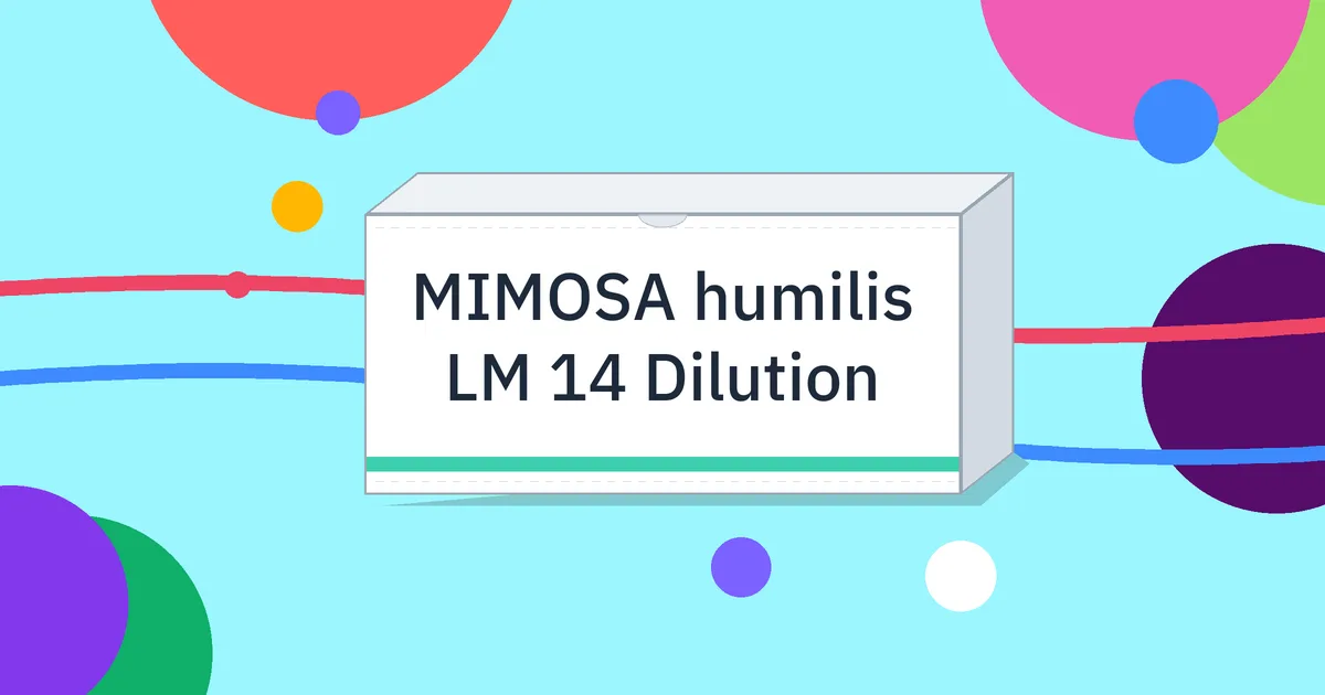 Symbolbild: Packung mit der Aufschrift MIMOSA humilis LM 14 Dilution (PZN 13608424) – Verfügbarkeit und Bezug in Apotheken in Frankfurt am Main