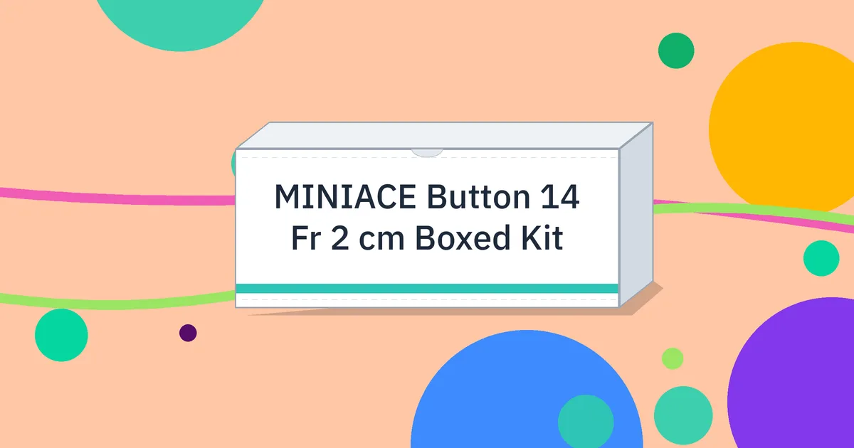 Symbolbild: Packung mit der Aufschrift MINIACE Button 14 Fr 2 cm Boxed Kit (PZN 16953995) – Verfügbarkeit und Bezug in Apotheken in Frankfurt am Main