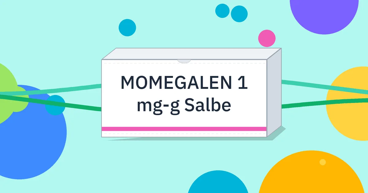 Symbolbild: Packung mit der Aufschrift MOMEGALEN 1 mg-g Salbe (PZN 06101699) – Verfügbarkeit und Bezug in Apotheken in Frankfurt am Main