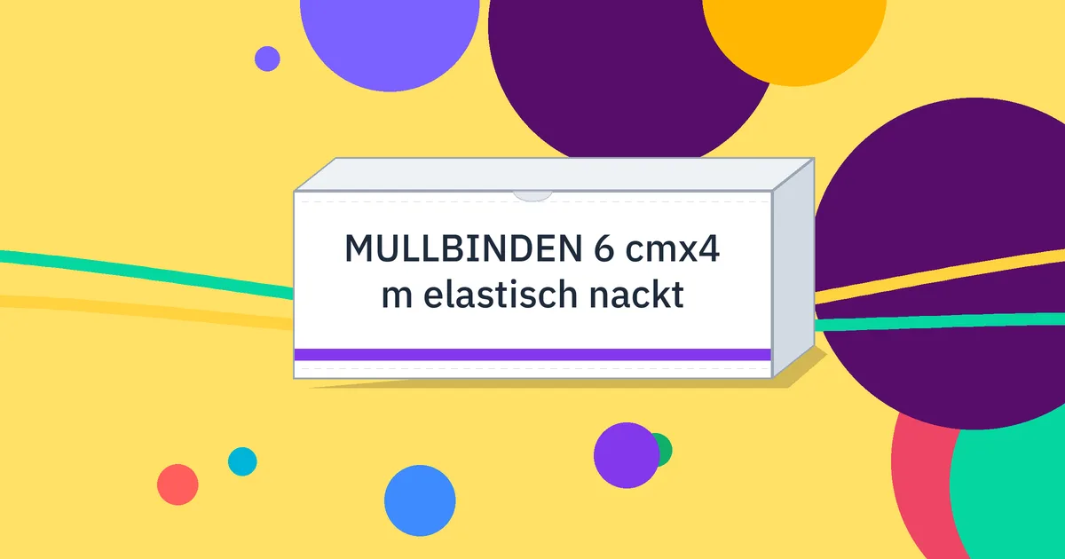 Symbolbild: Packung mit der Aufschrift MULLBINDEN 6 cmx4 m elastisch nackt (PZN 07623069) – Verfügbarkeit und Bezug in Apotheken in Frankfurt am Main