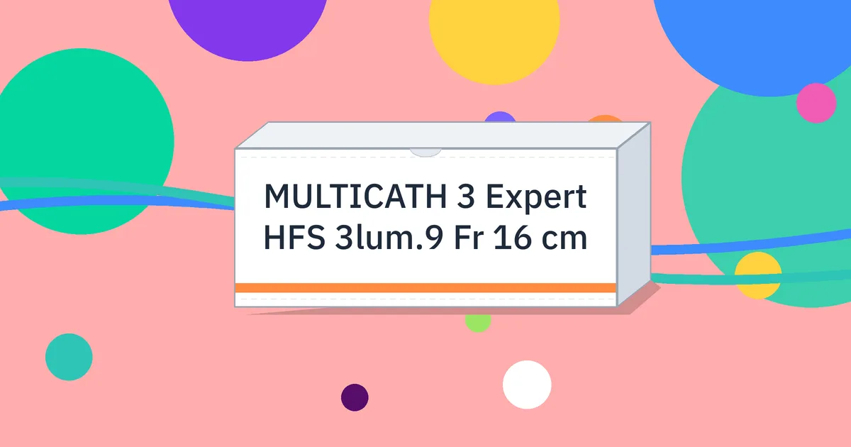 Symbolbild: Packung mit der Aufschrift MULTICATH 3 Expert HFS 3lum.9 Fr 16 cm (PZN 14339239) – Verfügbarkeit und Bezug in Apotheken in Frankfurt am Main