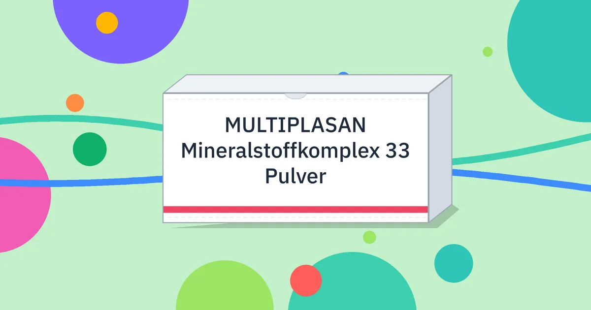 Symbolbild: Packung mit der Aufschrift MULTIPLASAN Mineralstoffkomplex 33 Pulver (PZN 04155484) – Verfügbarkeit und Bezug in Apotheken in Frankfurt am Main