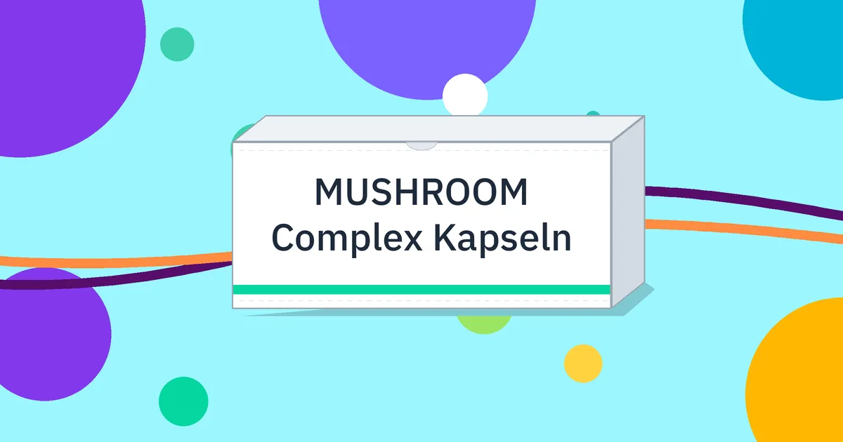 Symbolbild: Packung mit der Aufschrift MUSHROOM Complex Kapseln (PZN 20399889) – Verfügbarkeit und Bezug in Apotheken in Frankfurt am Main