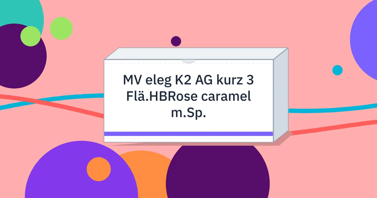 Symbolbild: Packung mit der Aufschrift MV eleg K2 AG kurz 3 Flä.HBRose caramel m.Sp. (PZN 15704770) – Verfügbarkeit und Bezug in Apotheken in Frankfurt am Main