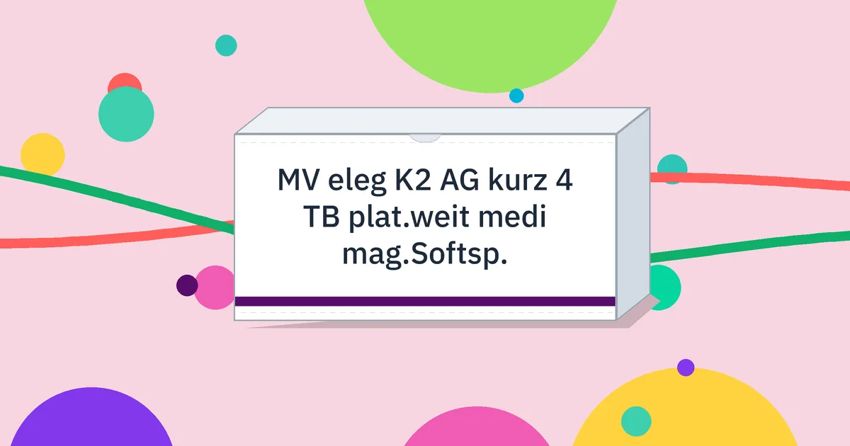 Symbolbild: Packung mit der Aufschrift MV eleg K2 AG kurz 4 TB plat.weit medi mag.Softsp. (PZN 14635529) – Verfügbarkeit und Bezug in Apotheken in Frankfurt am Main