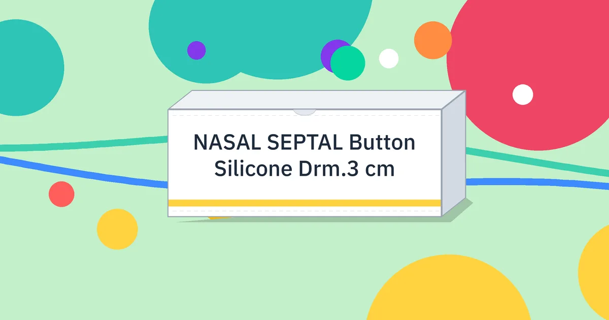 Symbolbild: Packung mit der Aufschrift NASAL SEPTAL Button Silicone Drm.3 cm (PZN 19297830) – Verfügbarkeit und Bezug in Apotheken in Frankfurt am Main