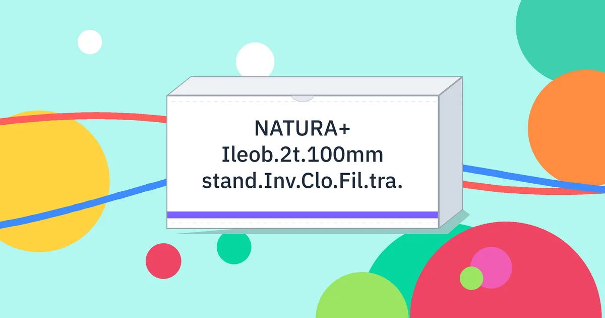Symbolbild: Packung mit der Aufschrift NATURA+ Ileob.2t.100mm stand.Inv.Clo.Fil.tra. (PZN 06459900) – Verfügbarkeit und Bezug in Apotheken in Frankfurt am Main