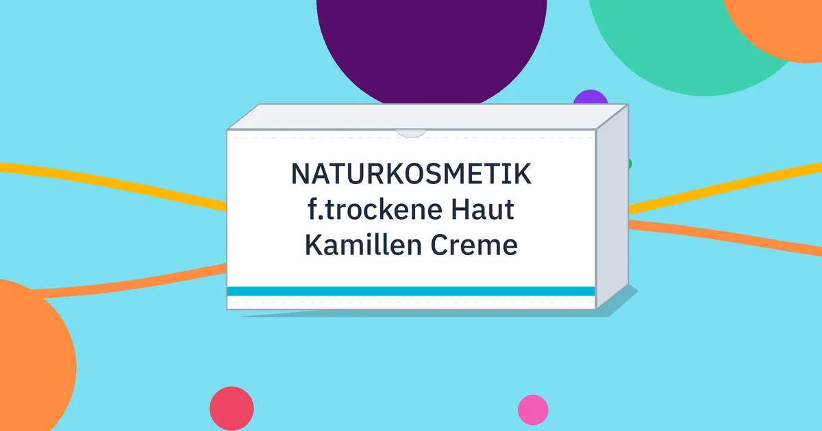 Symbolbild: Packung mit der Aufschrift NATURKOSMETIK f.trockene Haut Kamillen Creme (PZN 02419884) – Verfügbarkeit und Bezug in Apotheken in Frankfurt am Main