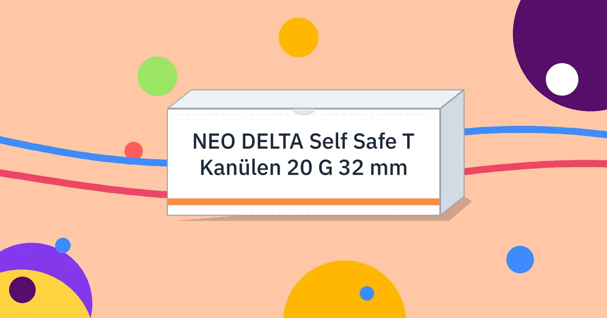 Symbolbild: Packung mit der Aufschrift NEO DELTA Self Safe T Kanülen 20 G 32 mm (PZN 07766550) – Verfügbarkeit und Bezug in Apotheken in Frankfurt am Main