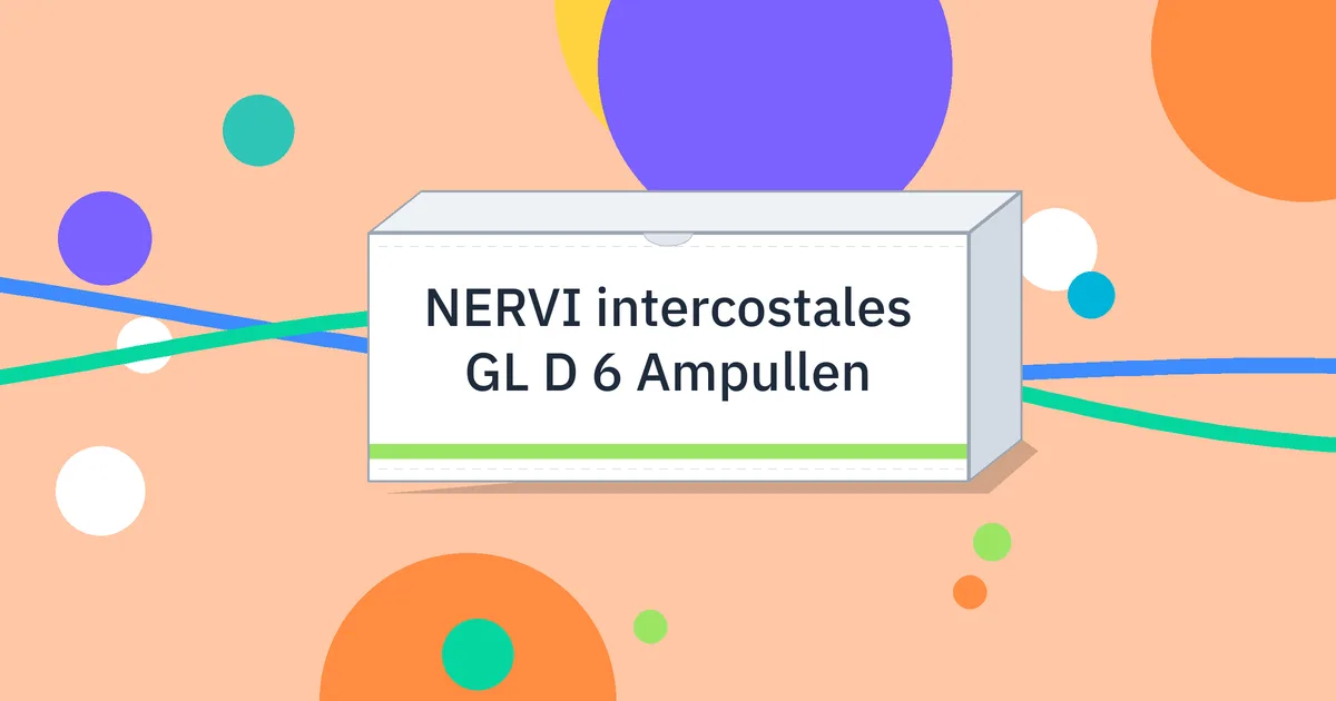 Symbolbild: Packung mit der Aufschrift NERVI intercostales GL D 6 Ampullen (PZN 02938360) – Verfügbarkeit und Bezug in Apotheken in Frankfurt am Main