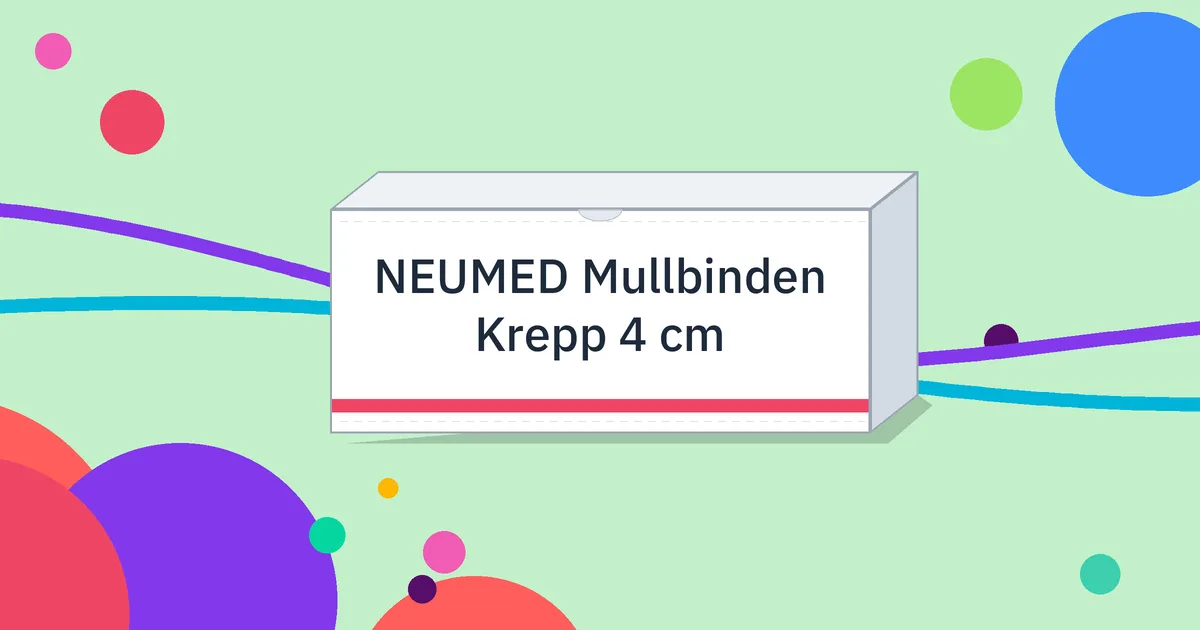 Symbolbild: Packung mit der Aufschrift NEUMED Mullbinden Krepp 4 cm (PZN 00803130) – Verfügbarkeit und Bezug in Apotheken in Frankfurt am Main