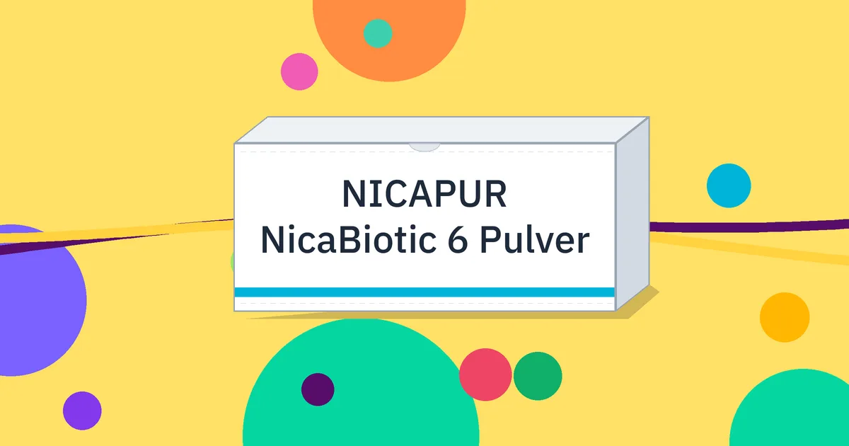 Symbolbild: Packung mit der Aufschrift NICAPUR NicaBiotic 6 Pulver (PZN 09196513) – Verfügbarkeit und Bezug in Apotheken in Frankfurt am Main