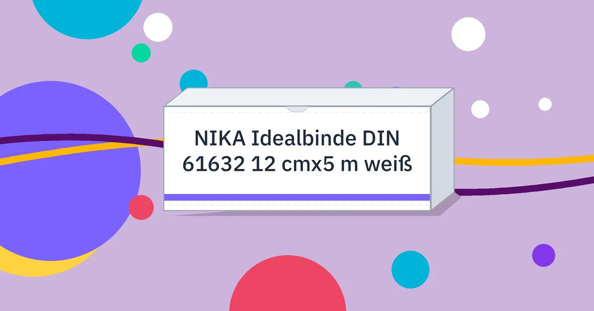Symbolbild: Packung mit der Aufschrift NIKA Idealbinde DIN 61632 12 cmx5 m weiß (PZN 18171162) – Verfügbarkeit und Bezug in Apotheken in Frankfurt am Main
