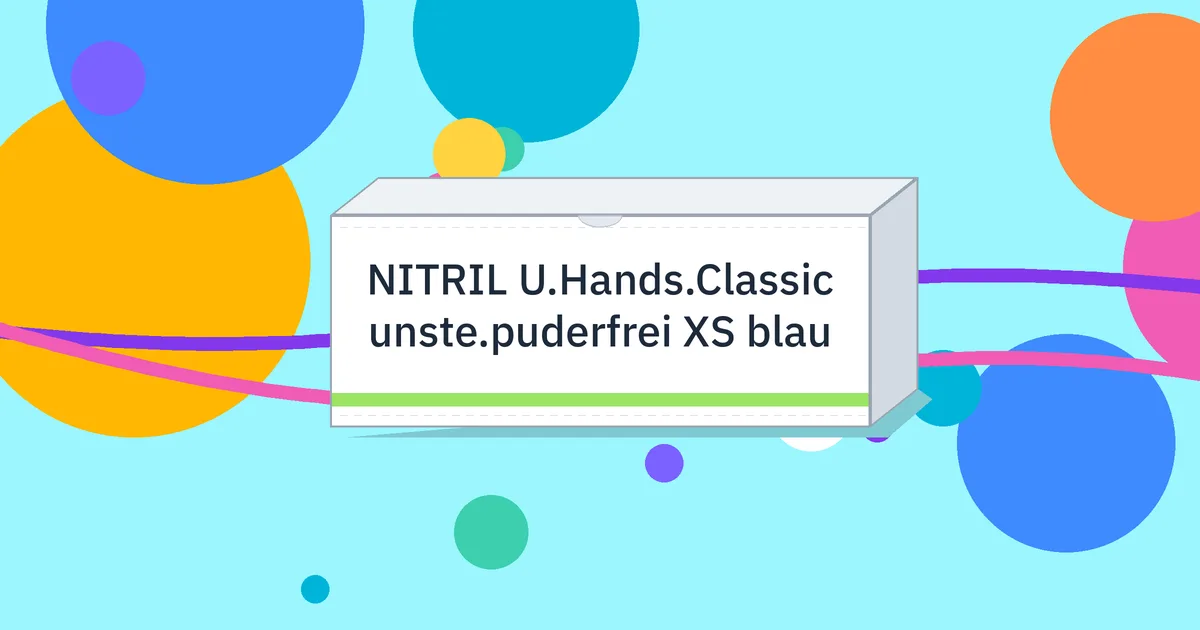 Symbolbild: Packung mit der Aufschrift NITRIL U.Hands.Classic unste.puderfrei XS blau (PZN 11540260) – Verfügbarkeit und Bezug in Apotheken in Frankfurt am Main