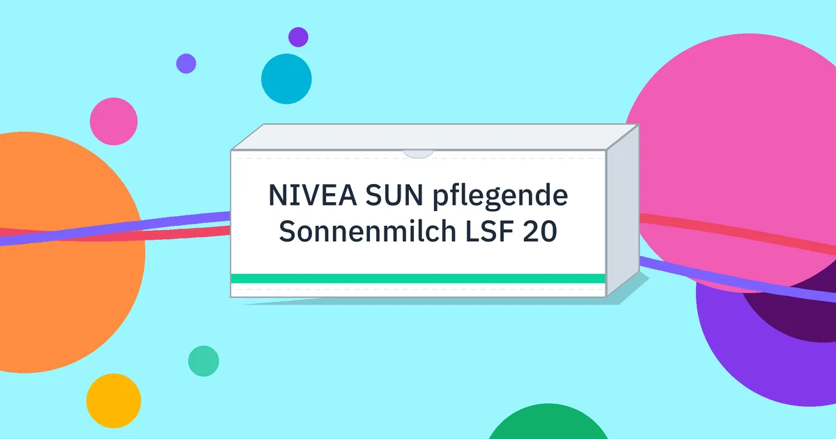 Symbolbild: Packung mit der Aufschrift NIVEA SUN pflegende Sonnenmilch LSF 20 (PZN 11327106) – Verfügbarkeit und Bezug in Apotheken in Frankfurt am Main
