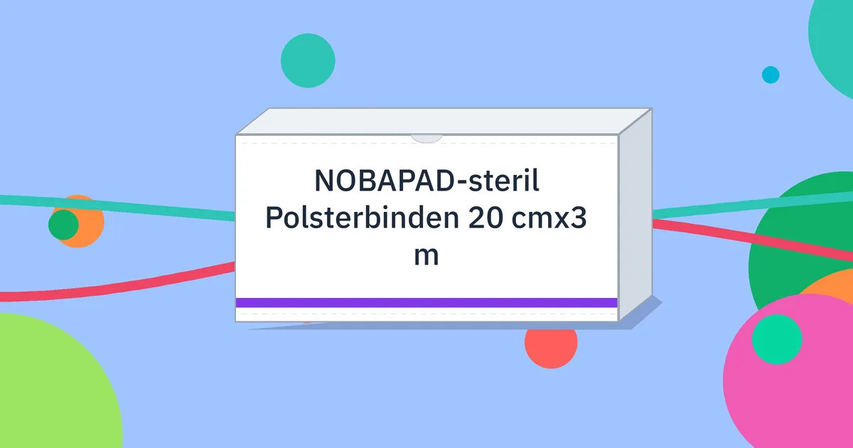 Symbolbild: Packung mit der Aufschrift NOBAPAD-steril Polsterbinden 20 cmx3 m (PZN 10266880) – Verfügbarkeit und Bezug in Apotheken in Frankfurt am Main