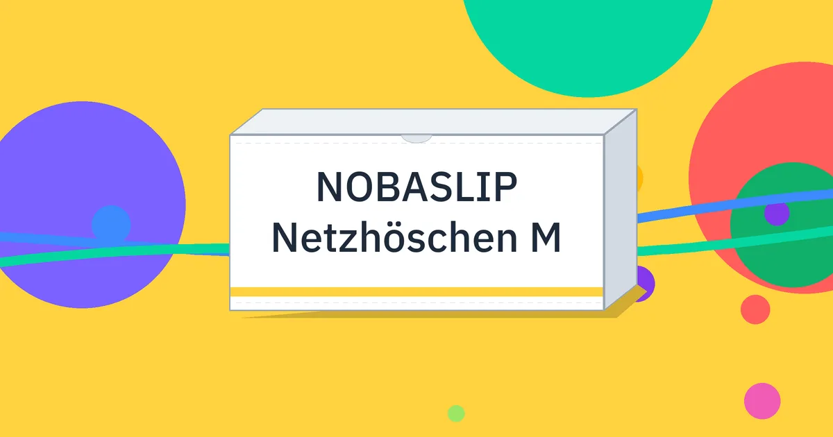 Symbolbild: Packung mit der Aufschrift NOBASLIP Netzhöschen M (PZN 16259415) – Verfügbarkeit und Bezug in Apotheken in Frankfurt am Main