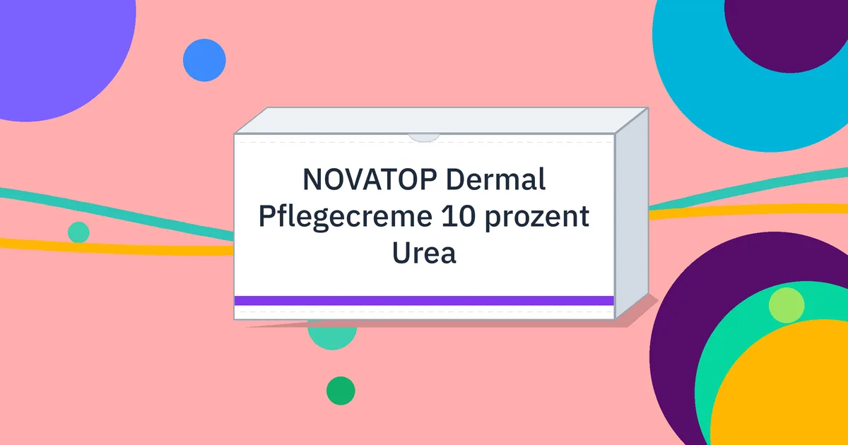 Symbolbild: Packung mit der Aufschrift NOVATOP Dermal Pflegecreme 10 prozent Urea (PZN 07578512) – Verfügbarkeit und Bezug in Apotheken in Frankfurt am Main