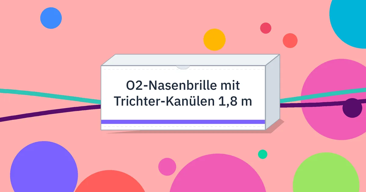 Symbolbild: Packung mit der Aufschrift O2-Nasenbrille mit Trichter-Kanülen 1,8 m (PZN 16159671) – Verfügbarkeit und Bezug in Apotheken in Frankfurt am Main