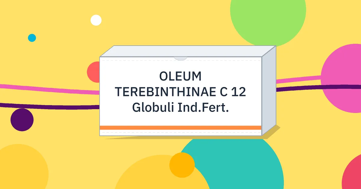 Symbolbild: Packung mit der Aufschrift OLEUM TEREBINTHINAE C 12 Globuli Ind.Fert. (PZN 17685002) – Verfügbarkeit und Bezug in Apotheken in Frankfurt am Main