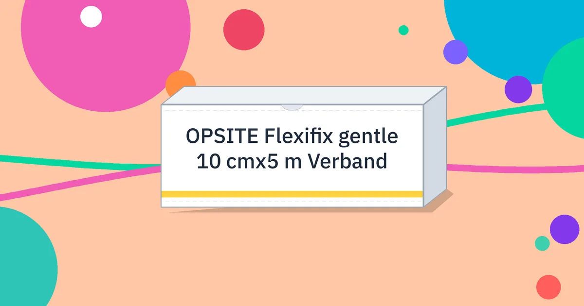 Symbolbild: Packung mit der Aufschrift OPSITE Flexifix gentle 10 cmx5 m Verband (PZN 19156549) – Verfügbarkeit und Bezug in Apotheken in Frankfurt am Main