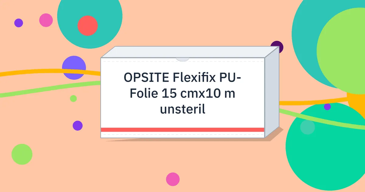 Symbolbild: Packung mit der Aufschrift OPSITE Flexifix PU-Folie 15 cmx10 m unsteril (PZN 15315844) – Verfügbarkeit und Bezug in Apotheken in Frankfurt am Main