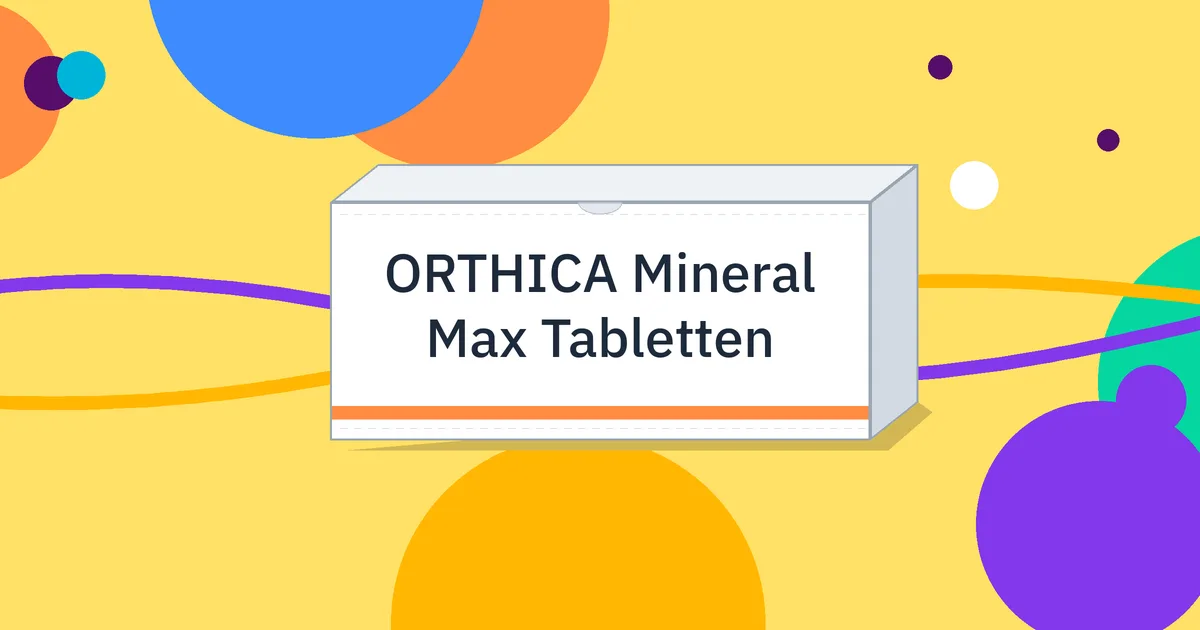 Symbolbild: Packung mit der Aufschrift ORTHICA Mineral Max Tabletten (PZN 19760185) – Verfügbarkeit und Bezug in Apotheken in Frankfurt am Main