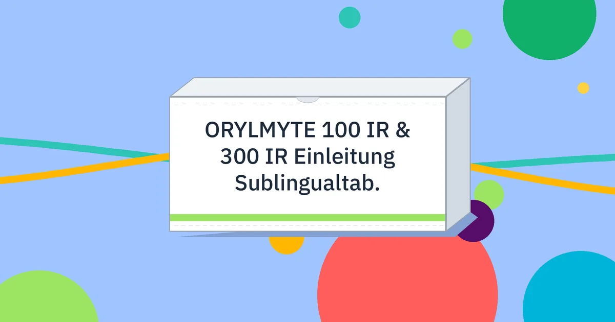 Symbolbild: Packung mit der Aufschrift ORYLMYTE 100 IR & 300 IR Einleitung Sublingualtab. (PZN 19269940) – Verfügbarkeit und Bezug in Apotheken in Frankfurt am Main
