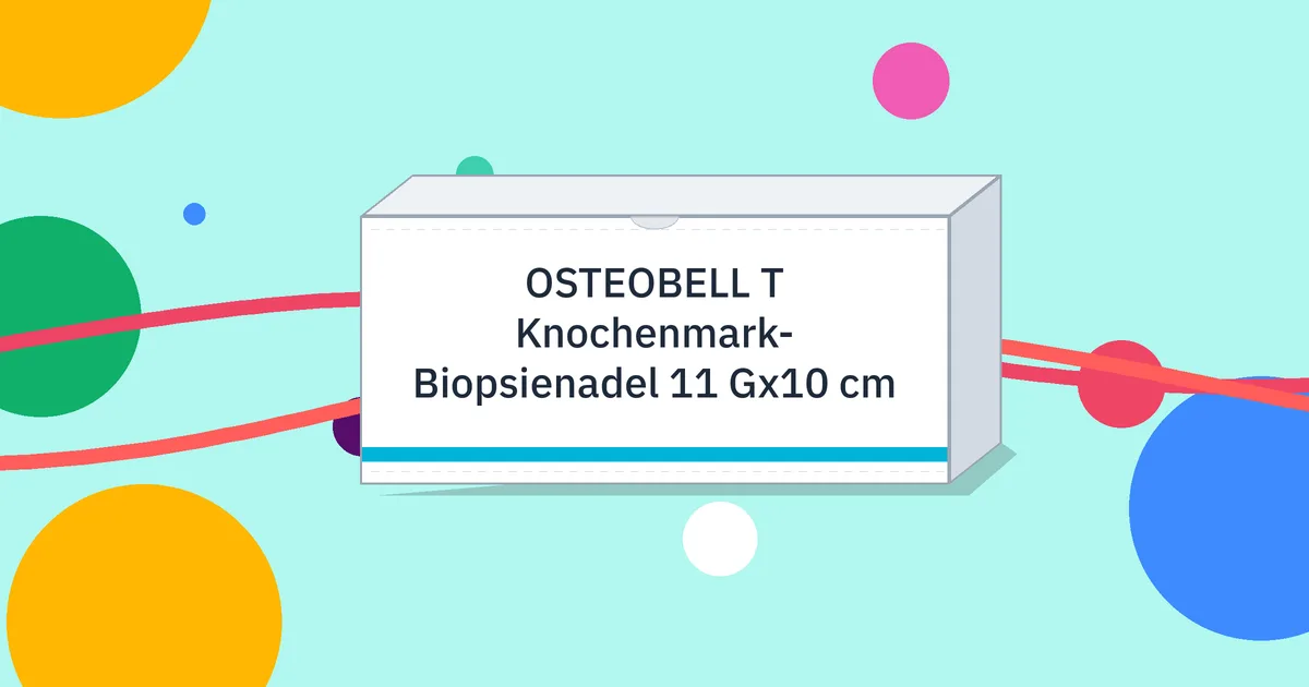 Symbolbild: Packung mit der Aufschrift OSTEOBELL T Knochenmark-Biopsienadel 11 Gx10 cm (PZN 19831726) – Verfügbarkeit und Bezug in Apotheken in Frankfurt am Main