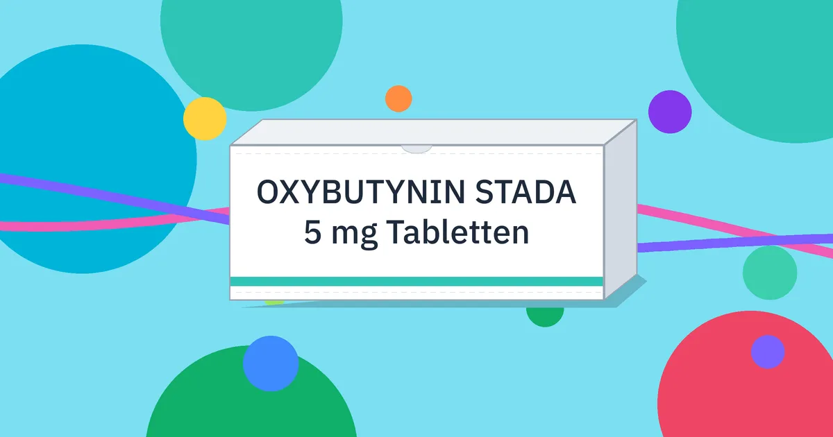 Symbolbild: Packung mit der Aufschrift OXYBUTYNIN STADA 5 mg Tabletten (PZN 00080298) – Verfügbarkeit und Bezug in Apotheken in Frankfurt am Main