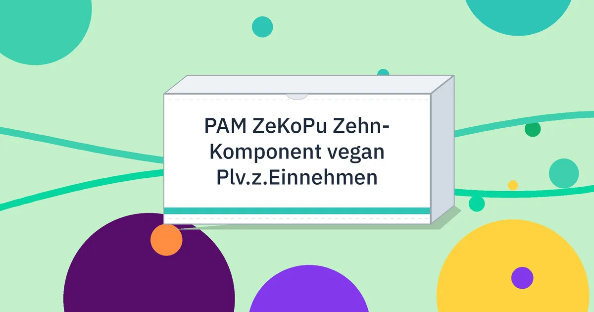 Symbolbild: Packung mit der Aufschrift PAM ZeKoPu Zehn-Komponent vegan Plv.z.Einnehmen (PZN 20280266) – Verfügbarkeit und Bezug in Apotheken in Frankfurt am Main