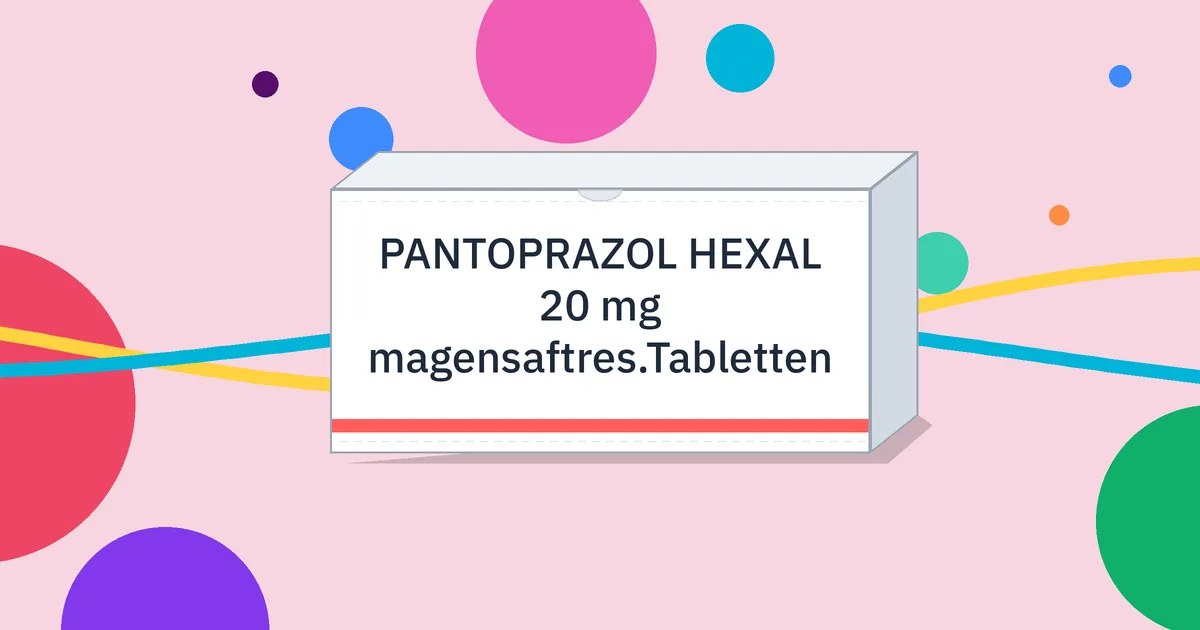 Symbolbild: Packung mit der Aufschrift PANTOPRAZOL HEXAL 20 mg magensaftres.Tabletten (PZN 09006493) – Verfügbarkeit und Bezug in Apotheken in Frankfurt am Main