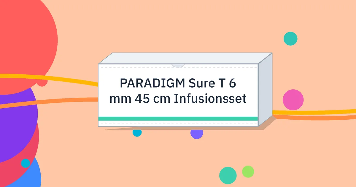 Symbolbild: Packung mit der Aufschrift PARADIGM Sure T 6 mm 45 cm Infusionsset (PZN 00497532) – Verfügbarkeit und Bezug in Apotheken in Frankfurt am Main