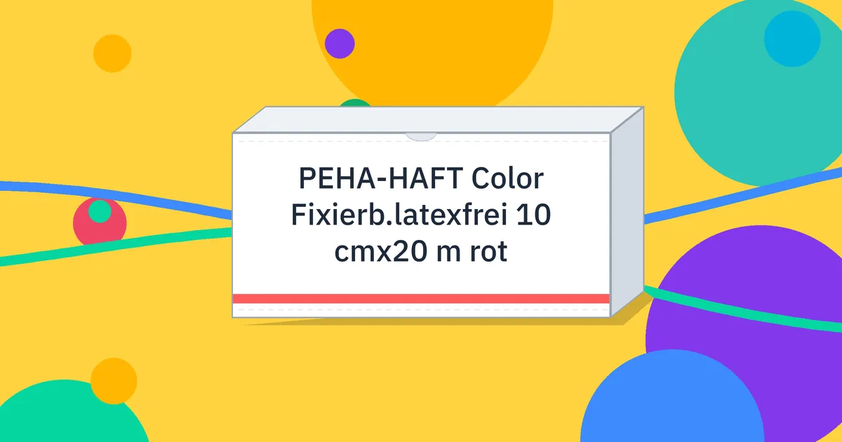 Symbolbild: Packung mit der Aufschrift PEHA-HAFT Color Fixierb.latexfrei 10 cmx20 m rot (PZN 08886517) – Verfügbarkeit und Bezug in Apotheken in Frankfurt am Main