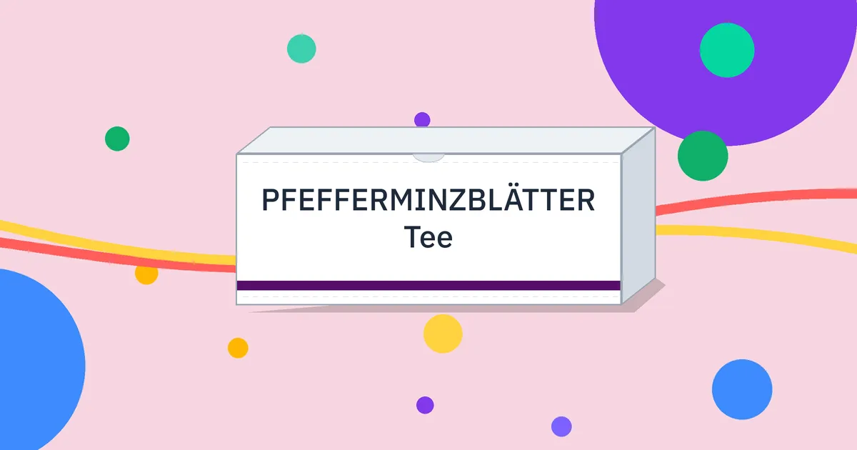 Symbolbild: Packung mit der Aufschrift PFEFFERMINZBLÄTTER Tee (PZN 05467197) – Verfügbarkeit und Bezug in Apotheken in Frankfurt am Main