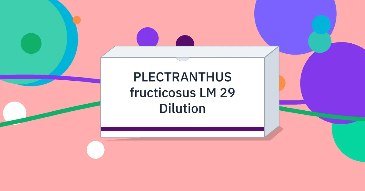 Symbolbild: Packung mit der Aufschrift PLECTRANTHUS fructicosus LM 29 Dilution (PZN 13648731) – Verfügbarkeit und Bezug in Apotheken in Frankfurt am Main