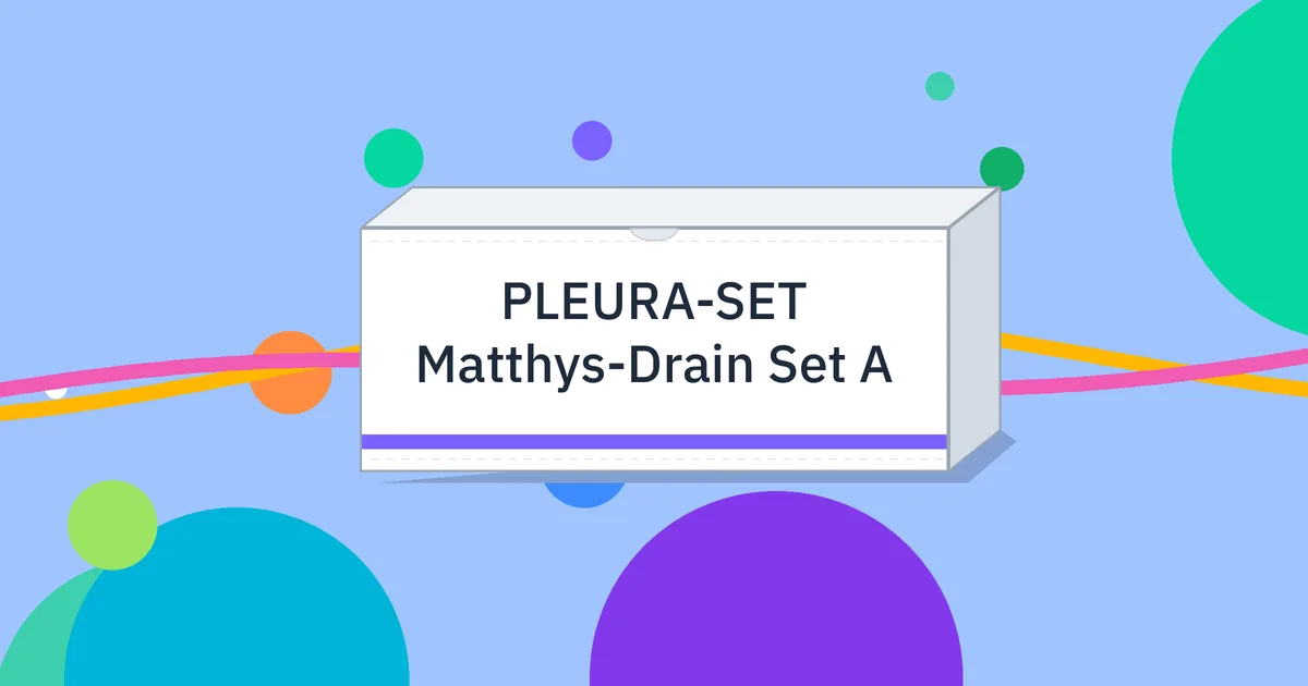 Symbolbild: Packung mit der Aufschrift PLEURA-SET Matthys-Drain Set A (PZN 14264760) – Verfügbarkeit und Bezug in Apotheken in Frankfurt am Main