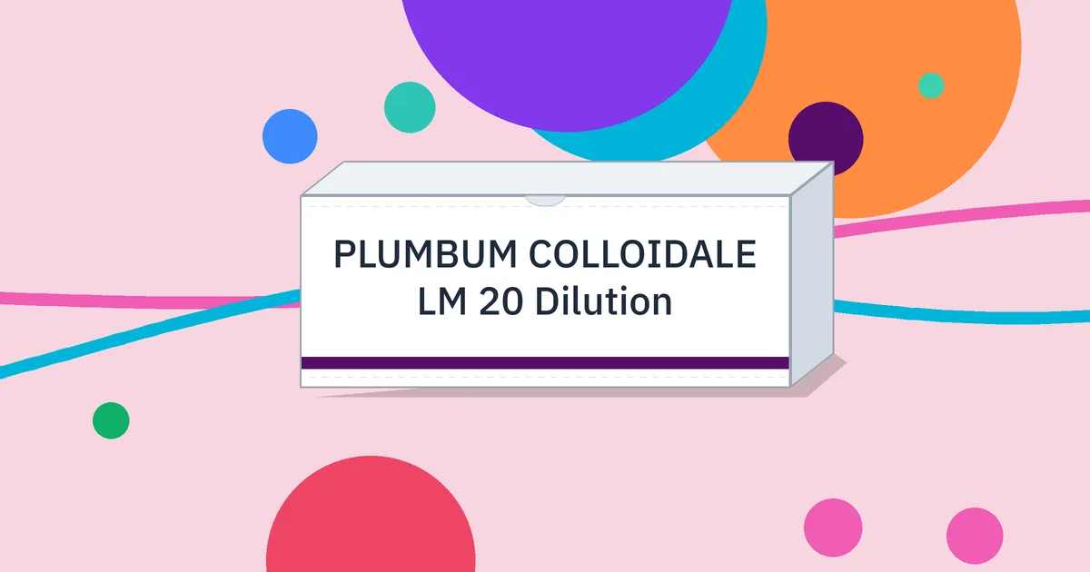 Symbolbild: Packung mit der Aufschrift PLUMBUM COLLOIDALE LM 20 Dilution (PZN 13040320) – Verfügbarkeit und Bezug in Apotheken in Frankfurt am Main