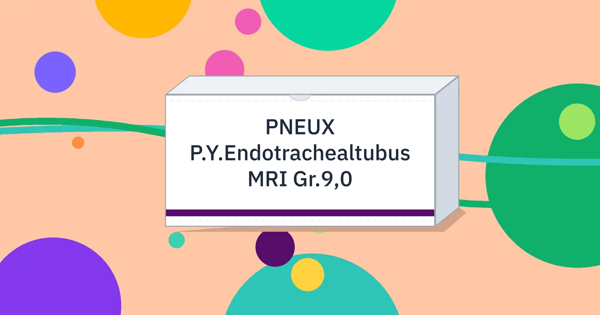 Symbolbild: Packung mit der Aufschrift PNEUX P.Y.Endotrachealtubus MRI Gr.9,0 (PZN 14165940) – Verfügbarkeit und Bezug in Apotheken in Frankfurt am Main