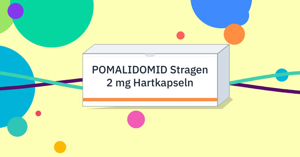 Symbolbild: Packung mit der Aufschrift POMALIDOMID Stragen 2 mg Hartkapseln (PZN 19957485) – Verfügbarkeit und Bezug in Apotheken in Frankfurt am Main