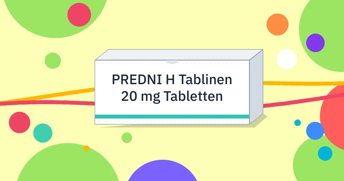Symbolbild: Packung mit der Aufschrift PREDNI H Tablinen 20 mg Tabletten (PZN 00677205) – Verfügbarkeit und Bezug in Apotheken in Frankfurt am Main