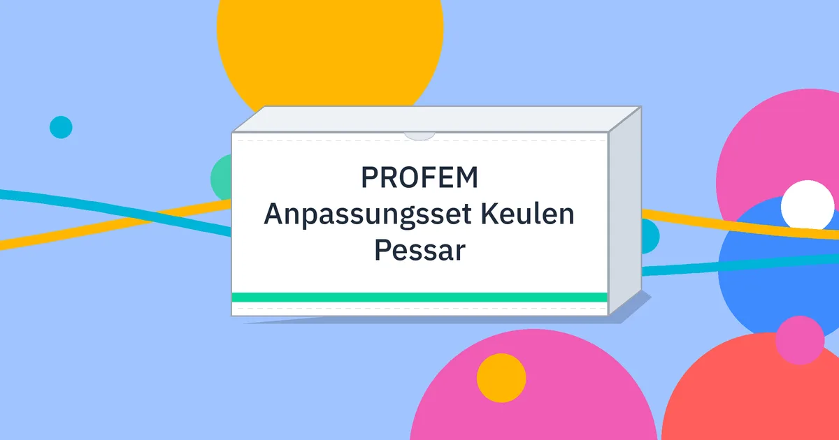 Symbolbild: Packung mit der Aufschrift PROFEM Anpassungsset Keulen Pessar (PZN 18851572) – Verfügbarkeit und Bezug in Apotheken in Frankfurt am Main