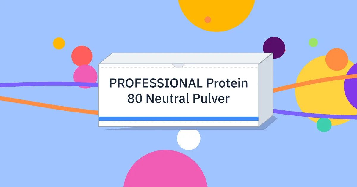 Symbolbild: Packung mit der Aufschrift PROFESSIONAL Protein 80 Neutral Pulver (PZN 07304921) – Verfügbarkeit und Bezug in Apotheken in Frankfurt am Main