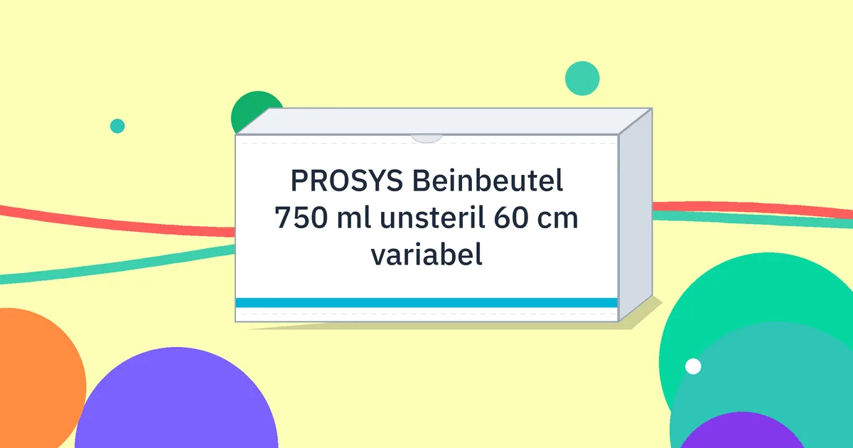 Symbolbild: Packung mit der Aufschrift PROSYS Beinbeutel 750 ml unsteril 60 cm variabel (PZN 11668741) – Verfügbarkeit und Bezug in Apotheken in Frankfurt am Main