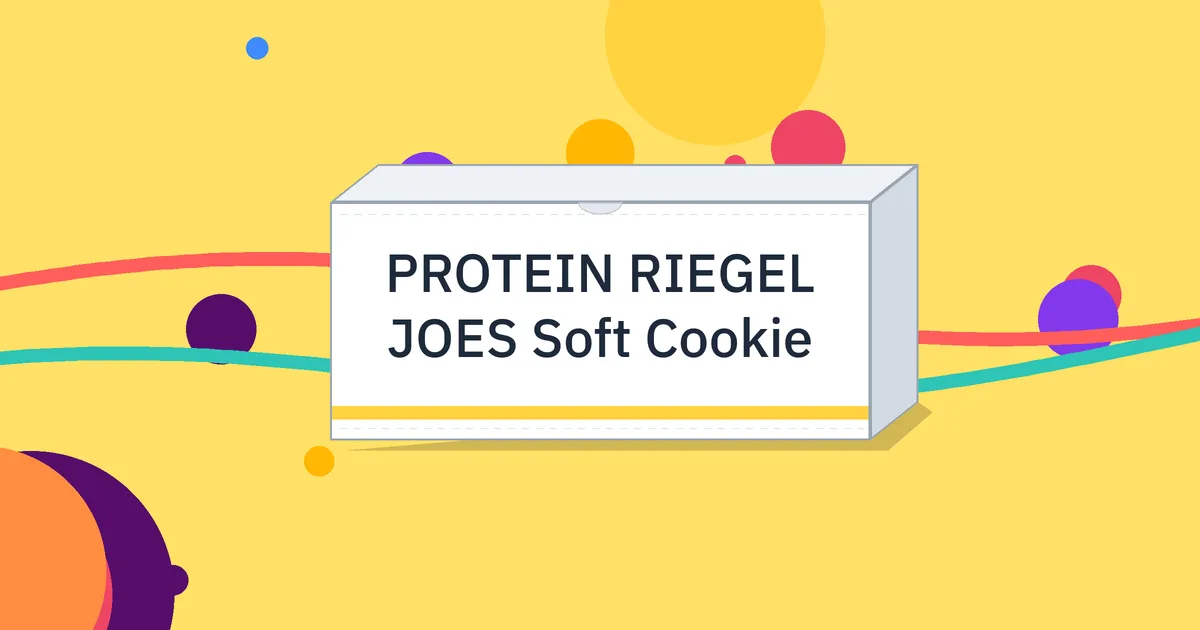 Symbolbild: Packung mit der Aufschrift PROTEIN RIEGEL JOES Soft Cookie (PZN 18760987) – Verfügbarkeit und Bezug in Apotheken in Frankfurt am Main