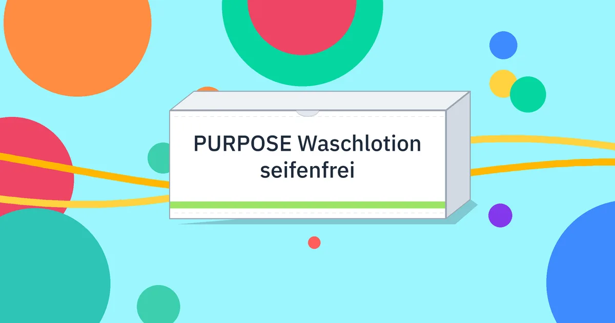 Symbolbild: Packung mit der Aufschrift PURPOSE Waschlotion seifenfrei (PZN 02132183) – Verfügbarkeit und Bezug in Apotheken in Frankfurt am Main