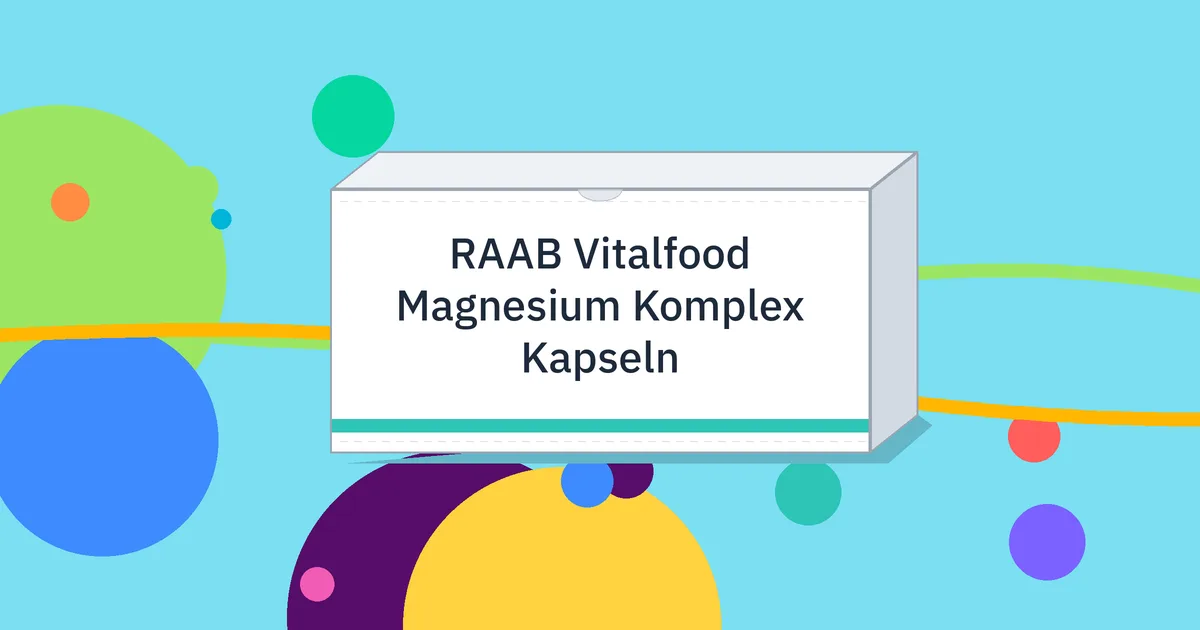 Symbolbild: Packung mit der Aufschrift RAAB Vitalfood Magnesium Komplex Kapseln (PZN 19797886) – Verfügbarkeit und Bezug in Apotheken in Frankfurt am Main