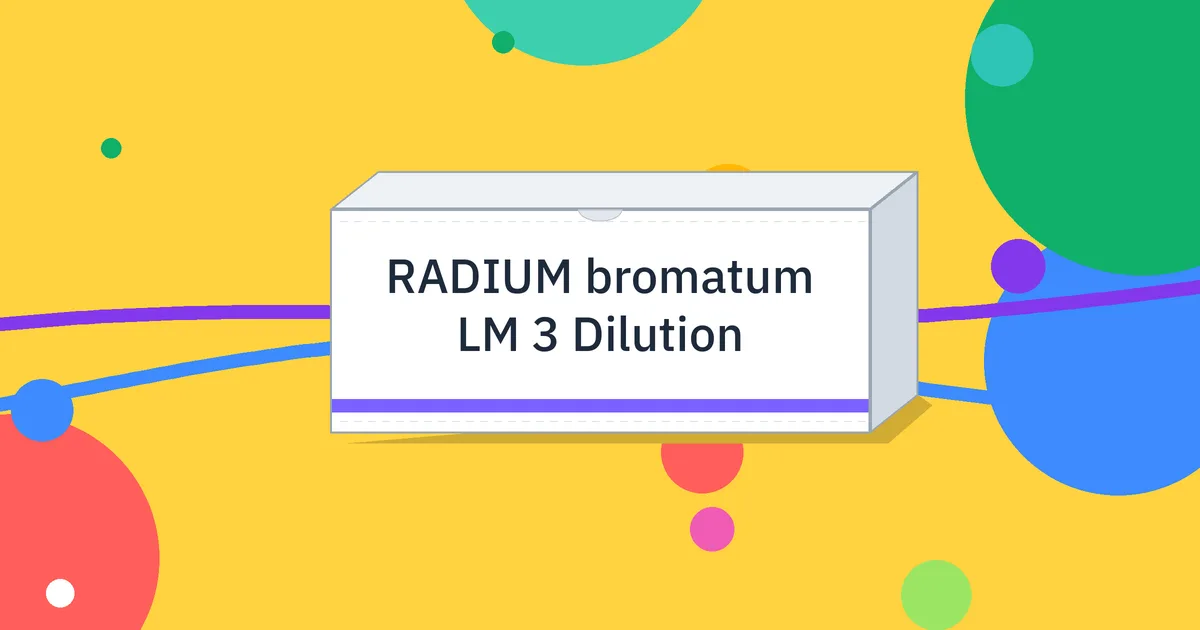 Symbolbild: Packung mit der Aufschrift RADIUM bromatum LM 3 Dilution (PZN 13045808) – Verfügbarkeit und Bezug in Apotheken in Frankfurt am Main