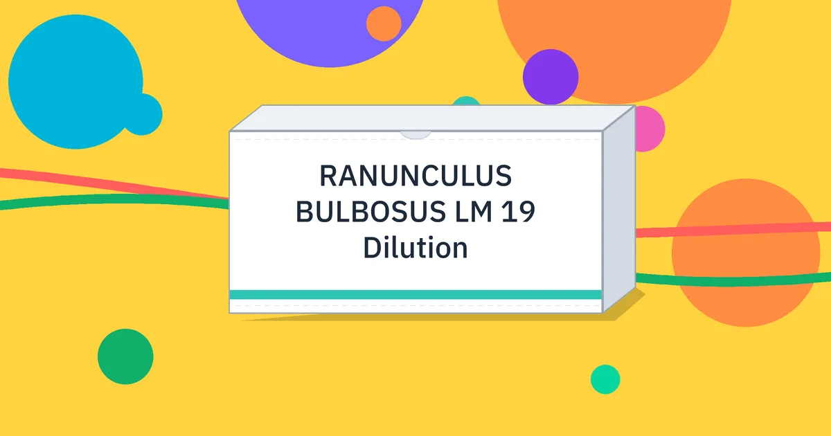 Symbolbild: Packung mit der Aufschrift RANUNCULUS BULBOSUS LM 19 Dilution (PZN 13046305) – Verfügbarkeit und Bezug in Apotheken in Frankfurt am Main